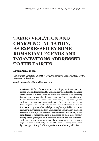 (PDF) Taboo violation and charming initiation, as expressed by some ...