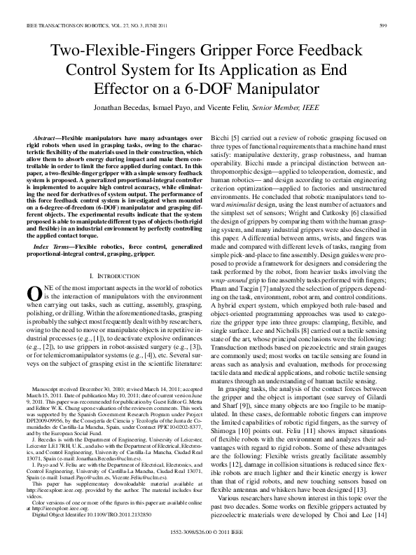 (PDF) Two-Flexible-Fingers Gripper Force Feedback Control System for ...