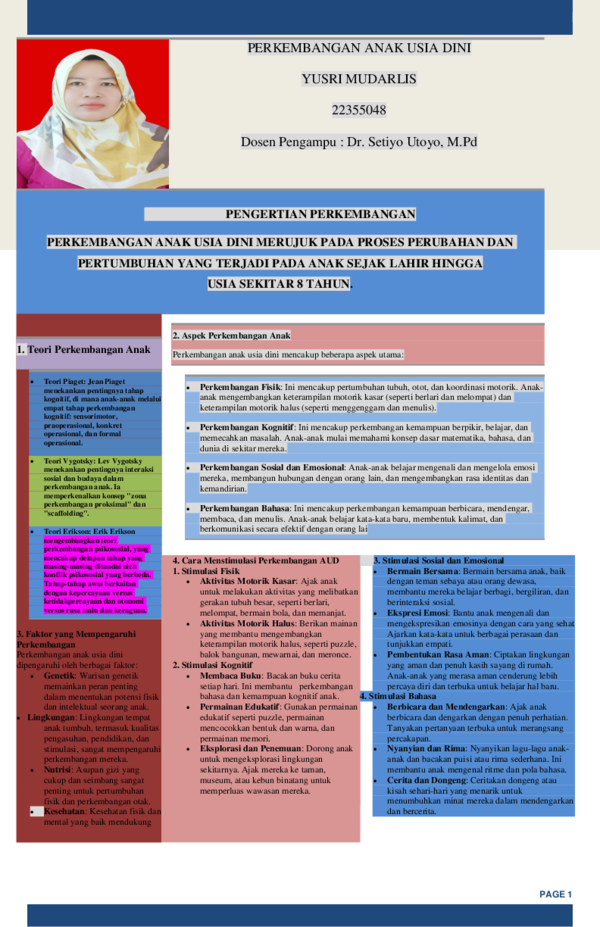 (PDF) PERKEMBANGAN ANAK USIA DINI
