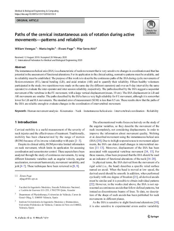 (PDF) Paths of the cervical instantaneous axis of rotation during ...