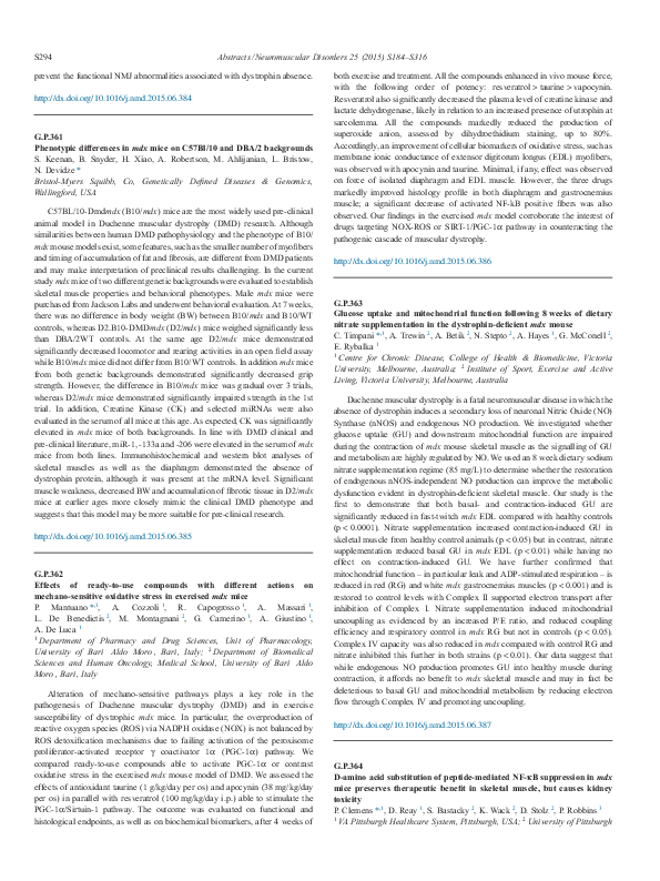 (PDF) Phenotypic differences in mdx mice on C57Bl/10 and DBA/2 backgrounds