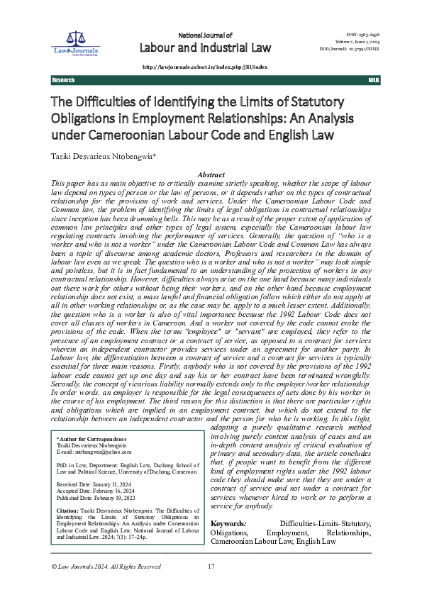 (PDF) The Difficulties of Identifying the Limits of Statutory ...
