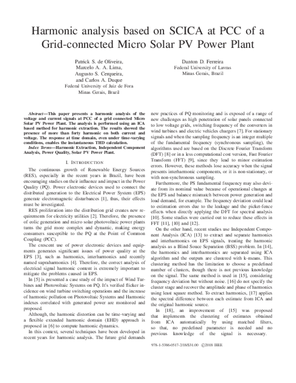 (PDF) Harmonic analysis based on scica at PCC of a grid-connected micro ...
