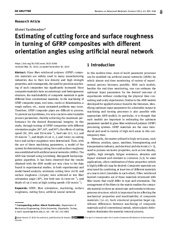 Pdf Estimating Of Cutting Force And Surface Roughness In Turning Of