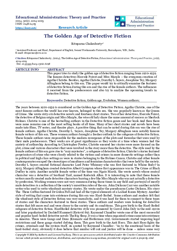 (PDF) The Golden Age of Detective Fiction