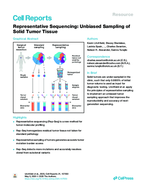 (PDF) Representative Sequencing: Unbiased Sampling of Solid Tumor Tissue