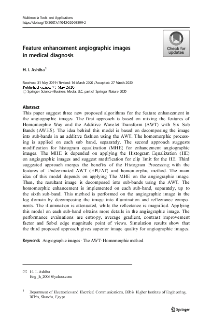 (PDF) Feature enhancement angiographic images in medical diagnosis