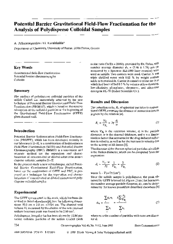(PDF) Potential barrier gravitational field-flow fractionation for the ...
