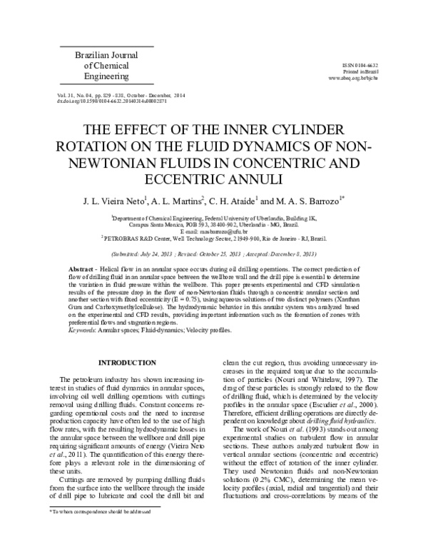 (PDF) The effect of the inner cylinder rotation on the fluid dynamics ...