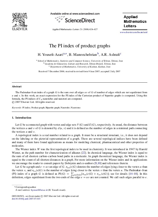 (PDF) The PI index of product graphs