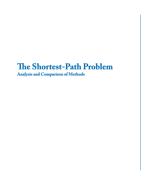 (PDF) The Shortest-Path Problem: Analysis and Comparison of Methods