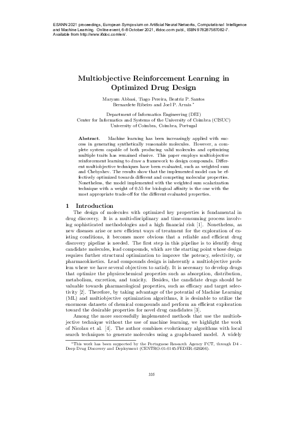 Pdf Multiobjective Reinforcement Learning In Optimized Drug Design 4553