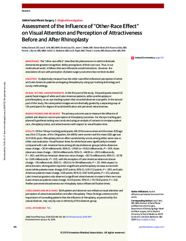 (PDF) Assessment of the Influence of “Other-Race Effect” on Visual ...