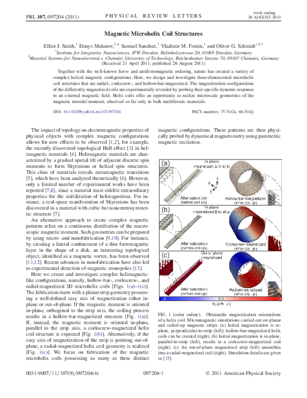 (PDF) Magnetic Microhelix Coil Structures