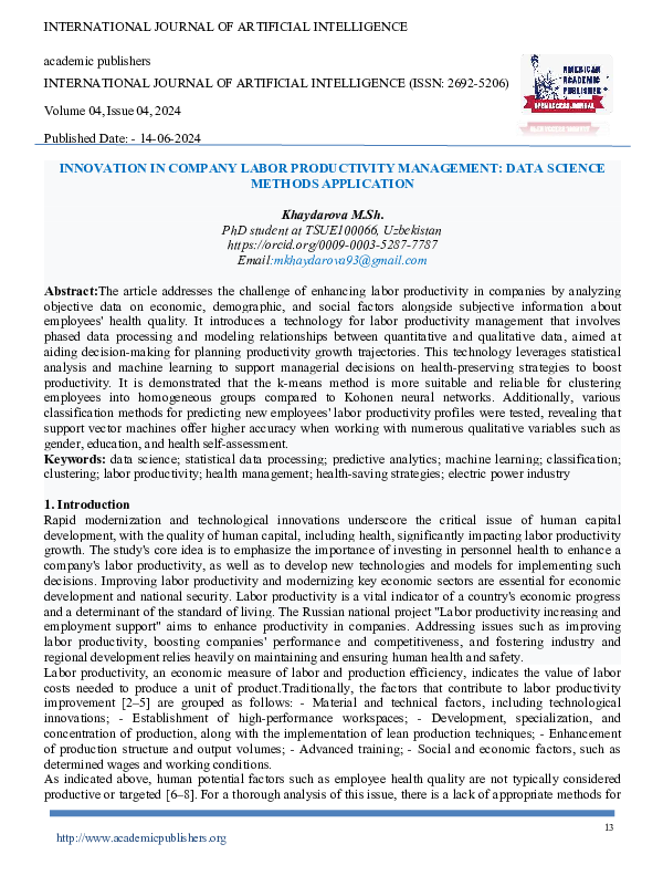 (PDF) INTERNATIONAL JOURNAL OF ARTIFICIAL INTELLIGENCE