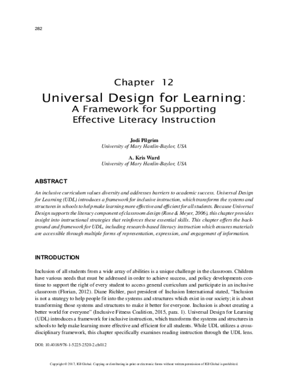 (PDF) Universal Design for Learning