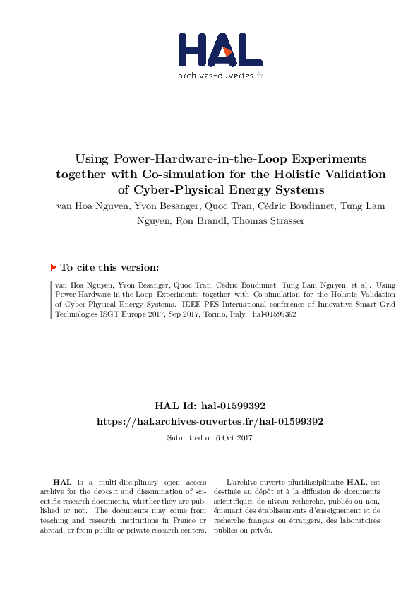 (PDF) Using power-hardware-in-the-loop experiments together with co ...