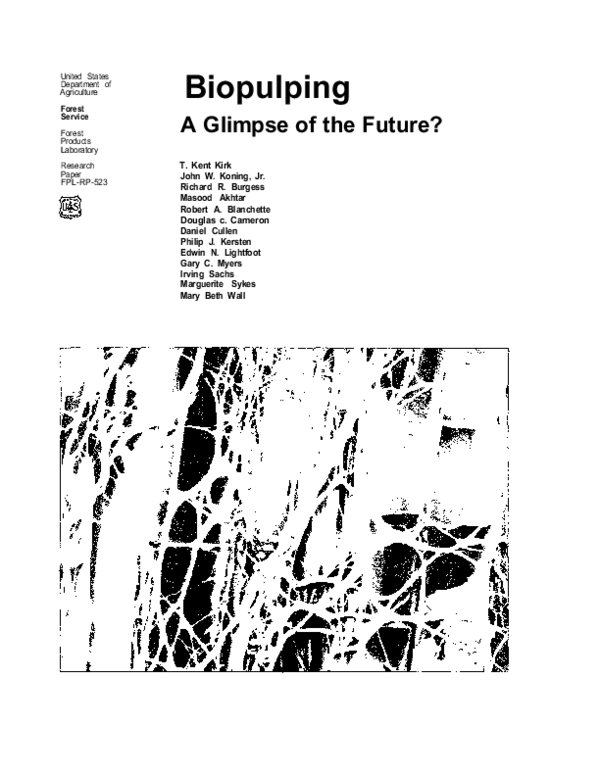 (PDF) Biopulping. A glimpse of the future | Richard Burgess - Academia.edu