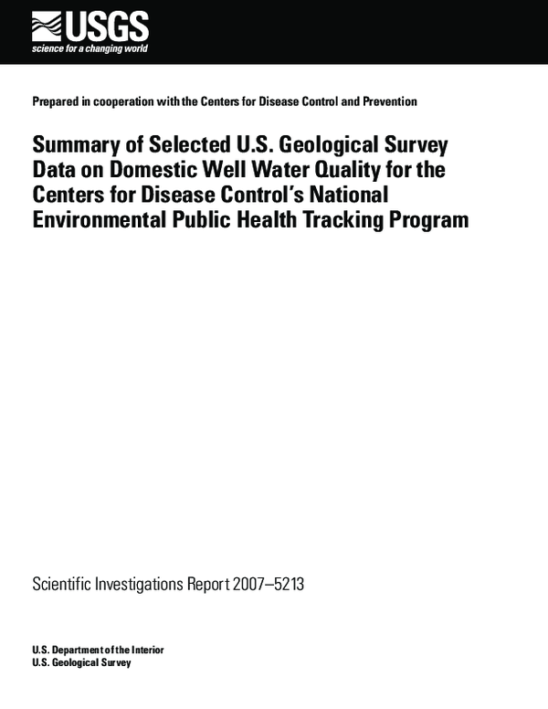 (PDF) Summary of selected U.S. Geological survey data on domestic well ...