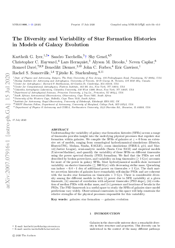 (PDF) The diversity and variability of star formation histories in ...