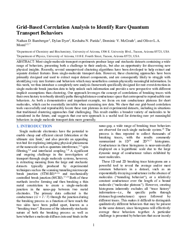 (PDF) Grid-Based Correlation Analysis to Identify Rare Quantum Transport Behaviors