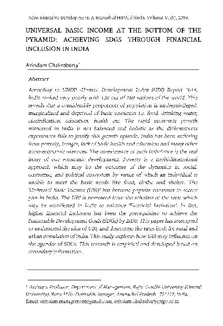 (PDF) Universal Basic Income at the Bottom of the Pyramid: Achieving ...