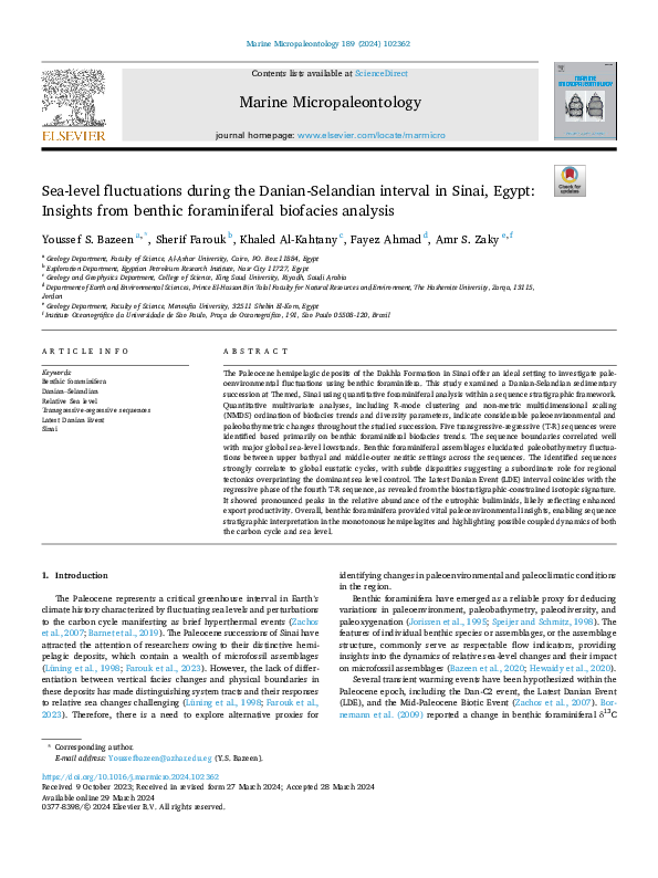 (PDF) Sea-level fluctuations during the Danian-Selandian interval in ...