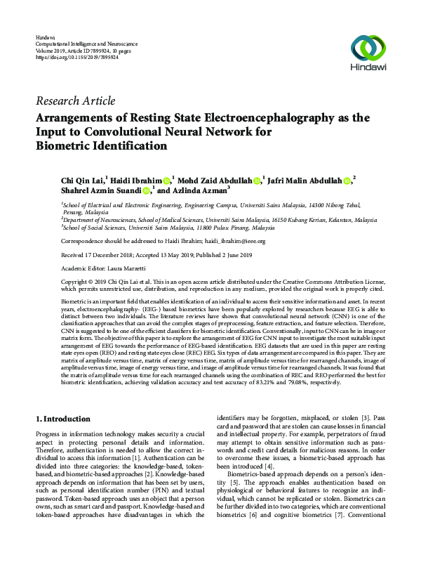 (PDF) Arrangements of Resting State Electroencephalography as the Input to Convolutional Neural ...