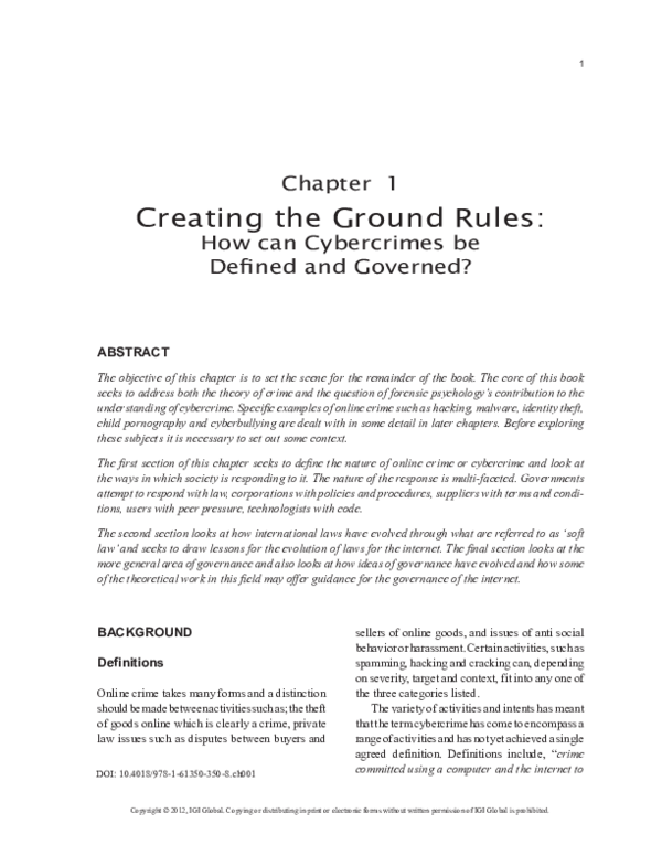 (PDF) Creating the Ground Rules
