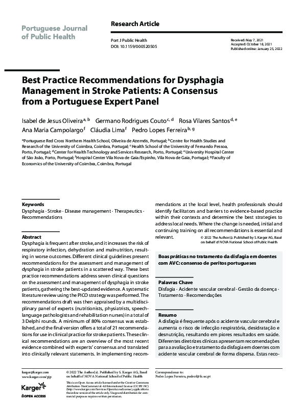 (PDF) Best Practice Recommendations for Dysphagia Management in Stroke ...