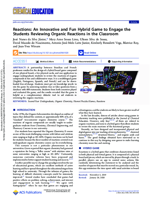 (PDF) Reactions: An Innovative and Fun Hybrid Game to Engage the ...