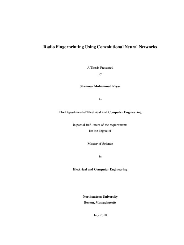 (PDF) Radio fingerprinting using convolutional neural networks