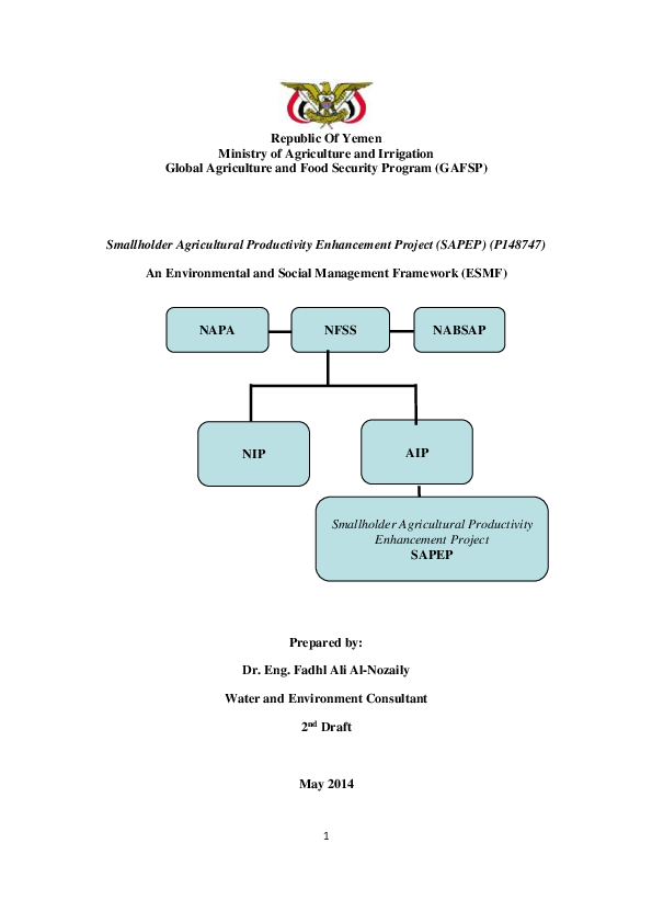 (PDF) Republic Of Yemen Ministry of Agriculture and Irrigation Global ...