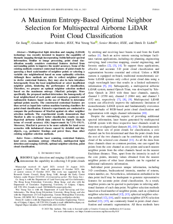 (PDF) A Maximum Entropy-Based Optimal Neighbor Selection for Multispectral Airborne LiDAR Point ...