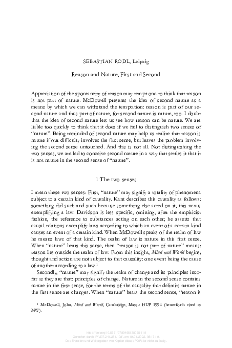 (PDF) Understanding Reason as Part of Nature