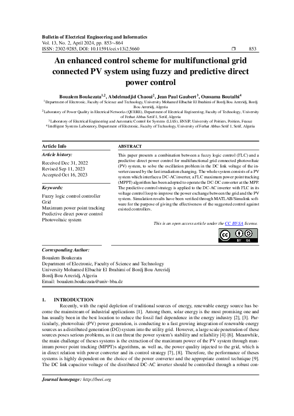 Pdf An Enhanced Control Scheme For Multifunctional Grid Connected Pv 1682