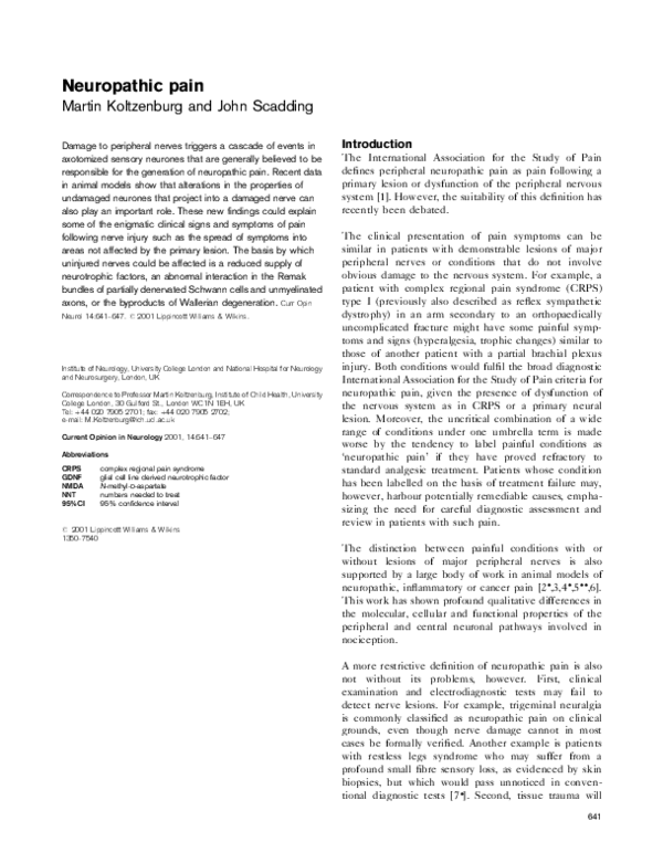 (PDF) Neuropathic pain