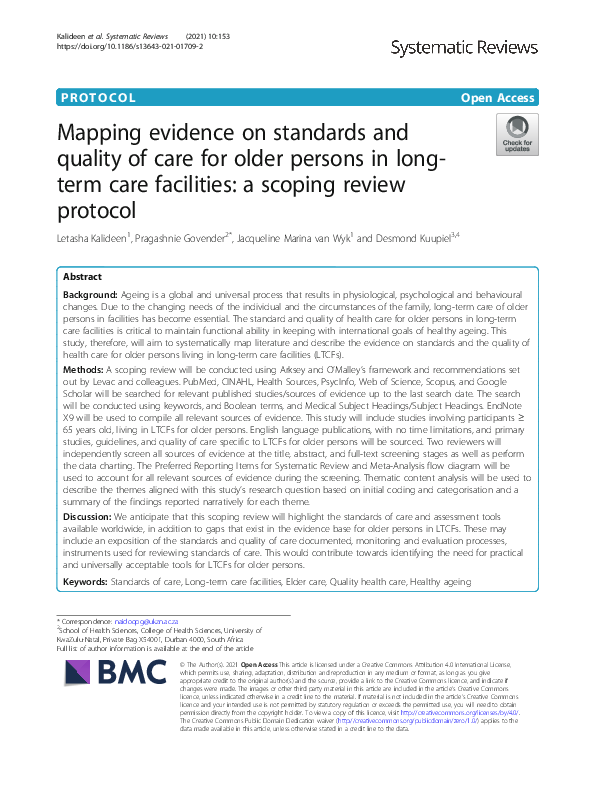 (PDF) Mapping evidence on standards and quality of care for older ...