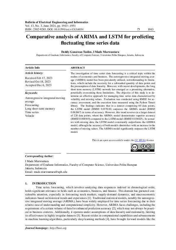 Pdf Comparative Analysis Of Arima And Lstm For Predicting Fluctuating