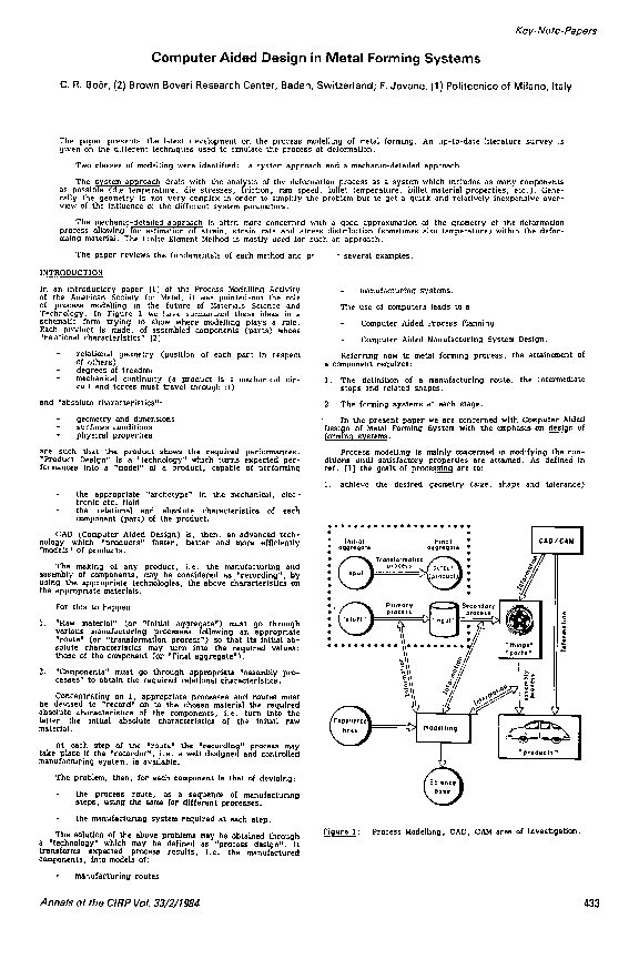 (PDF) Computer Aided Design in Metal Forming Systems