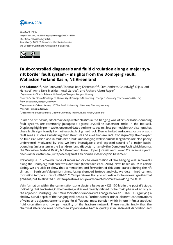 (PDF) Fault-controlled diagenesis and fluid circulation along a major ...