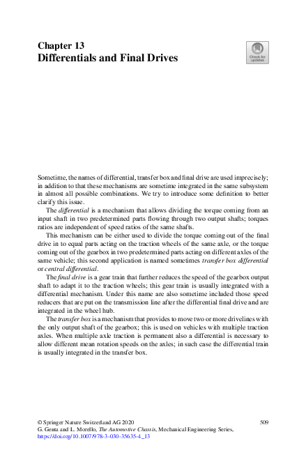 (PDF) Differentials and Final Drives