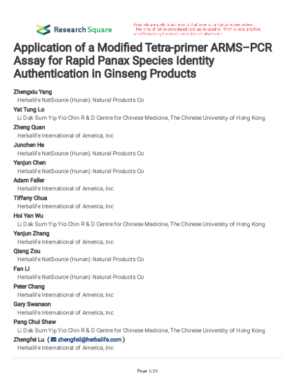 (PDF) Application of a Modified Tetra-primer ARMS–PCR Assay for Rapid ...