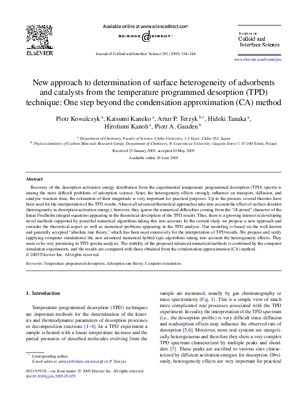 (PDF) New approach to determination of surface heterogeneity of ...