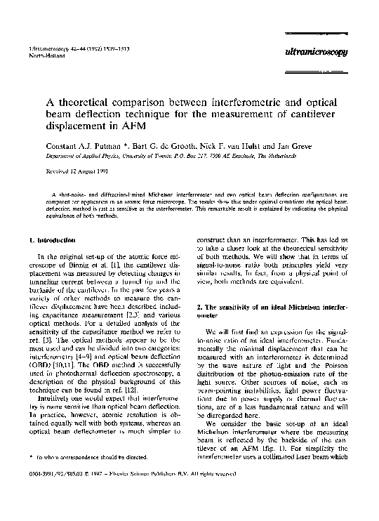 (PDF) A theoretical comparison between interferometric and optical beam ...