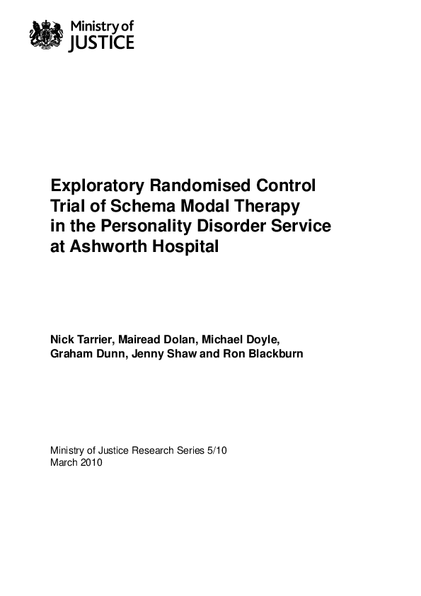 (PDF) Exploratory randomised controlled trial of schema modal therapy ...