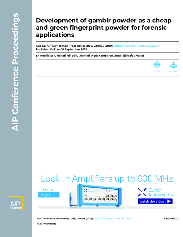 (PDF) Development of gambir powder as a cheap and green fingerprint ...