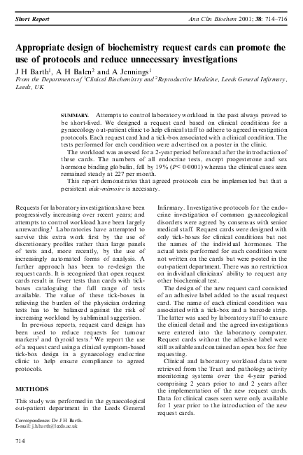 (PDF) Appropriate design of biochemistry request cards can promote the ...