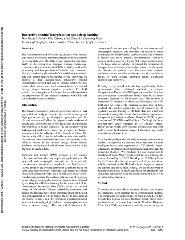 (PDF) Interactive channel interpretation using deep learning