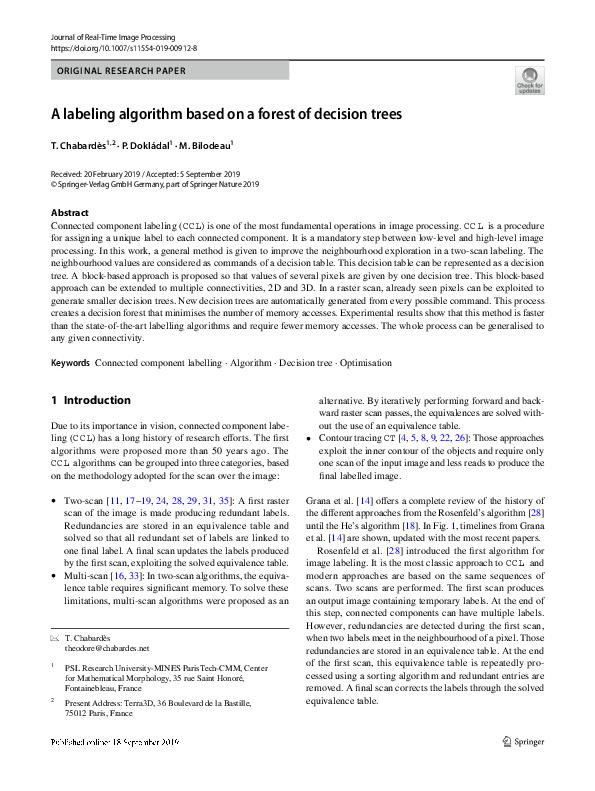 Pdf A Labeling Algorithm Based On A Forest Of Decision Trees 